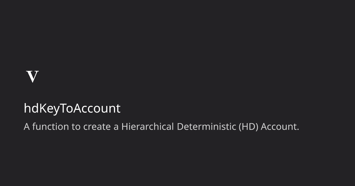 hdKeyToAccount · Viem