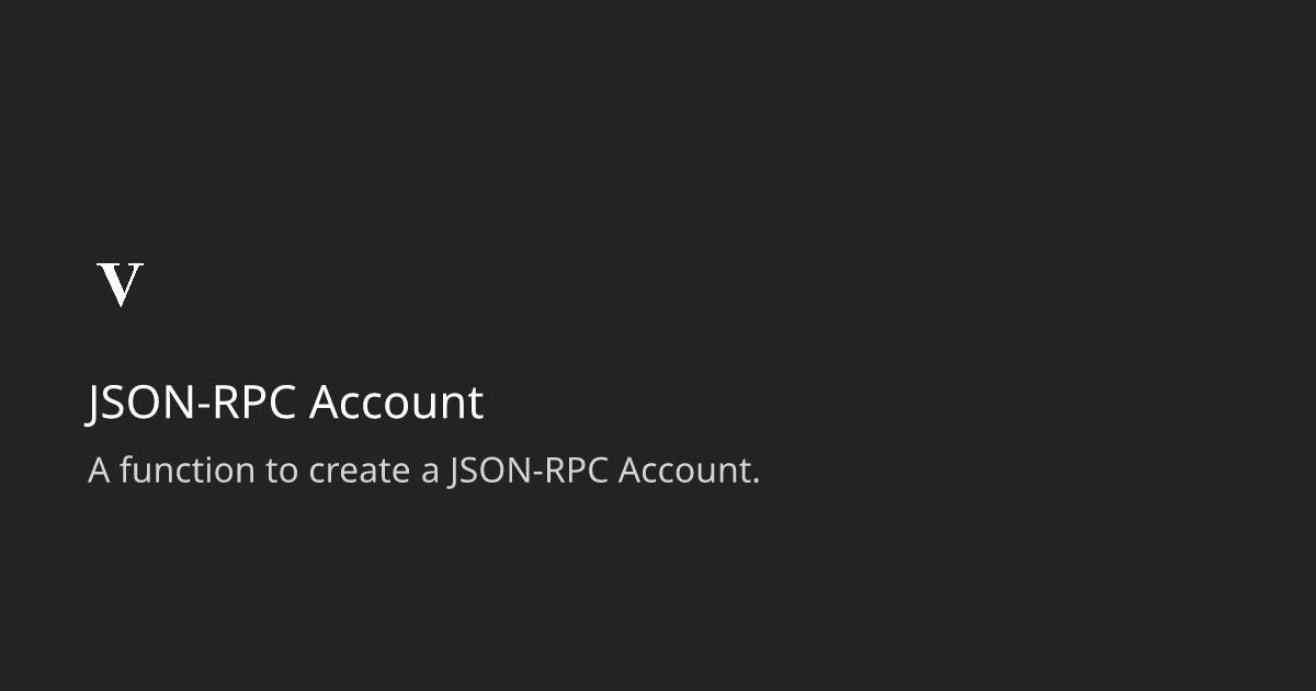 JSON-RPC Account · Viem