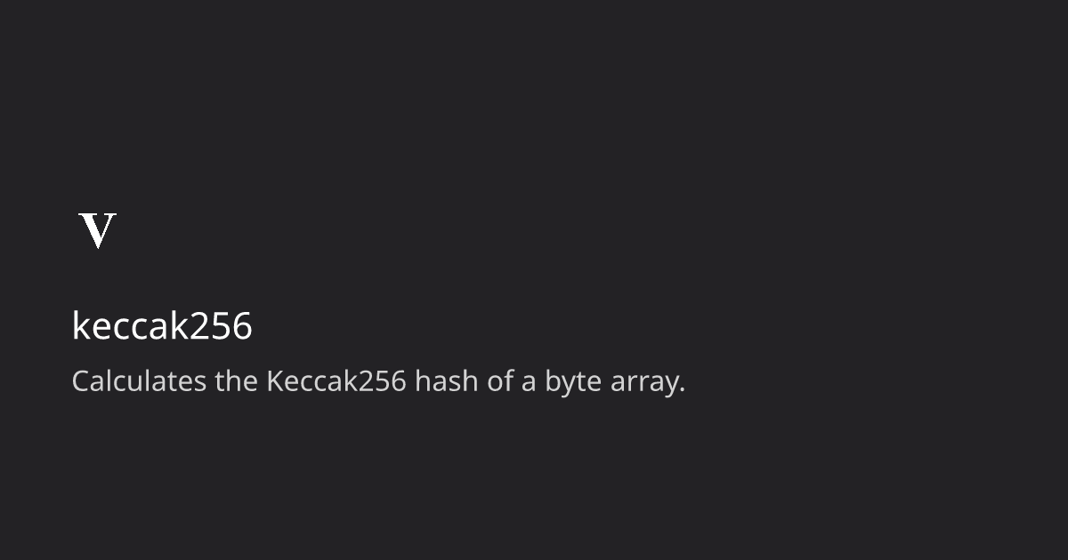 keccak256 · Viem