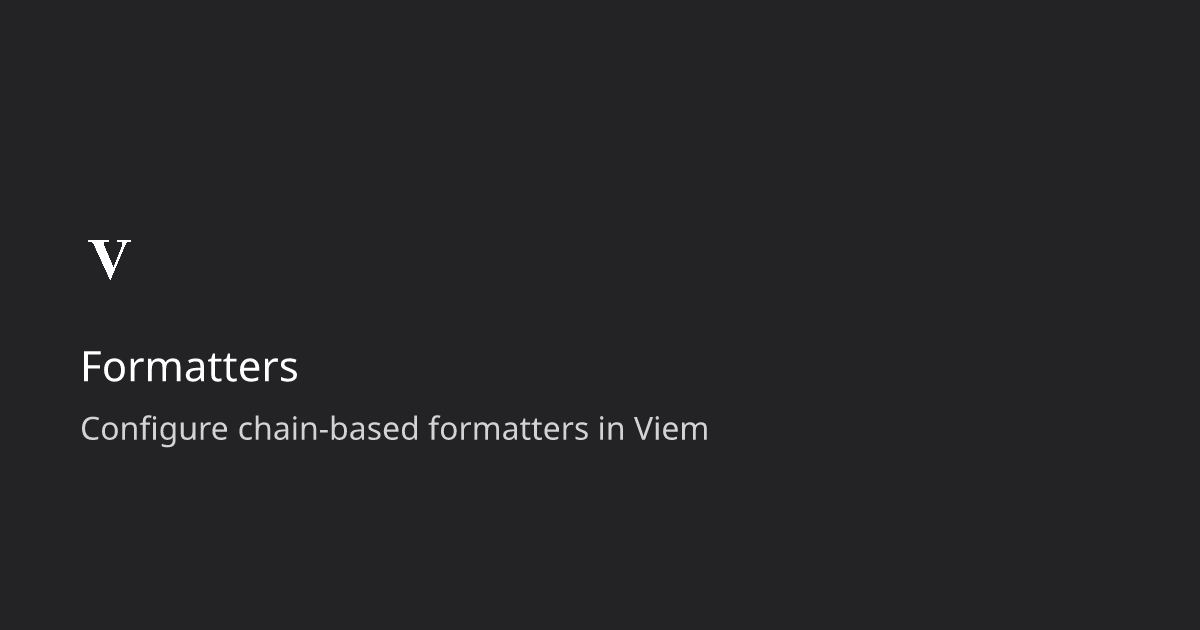 Formatters · Viem