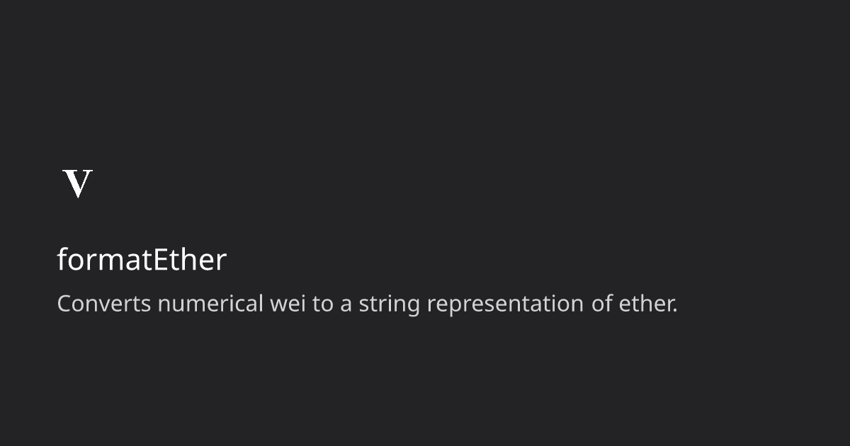 formatEther · Viem