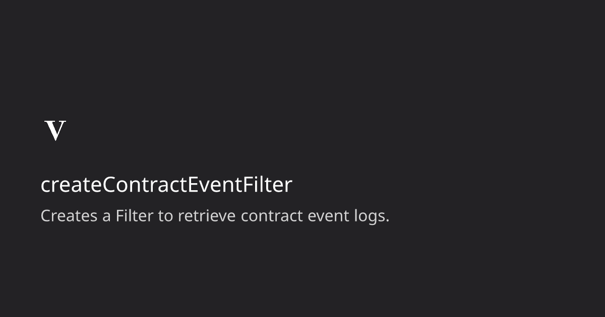 createContractEventFilter · Viem