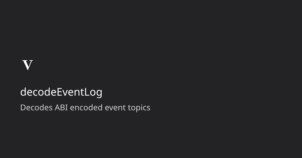 decodeEventLog · Viem