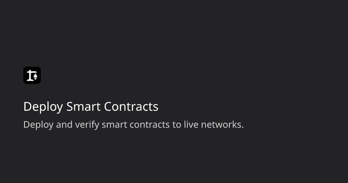 Deploy Smart Contracts – 🏗 Scaffold-ETH 2 | Docs