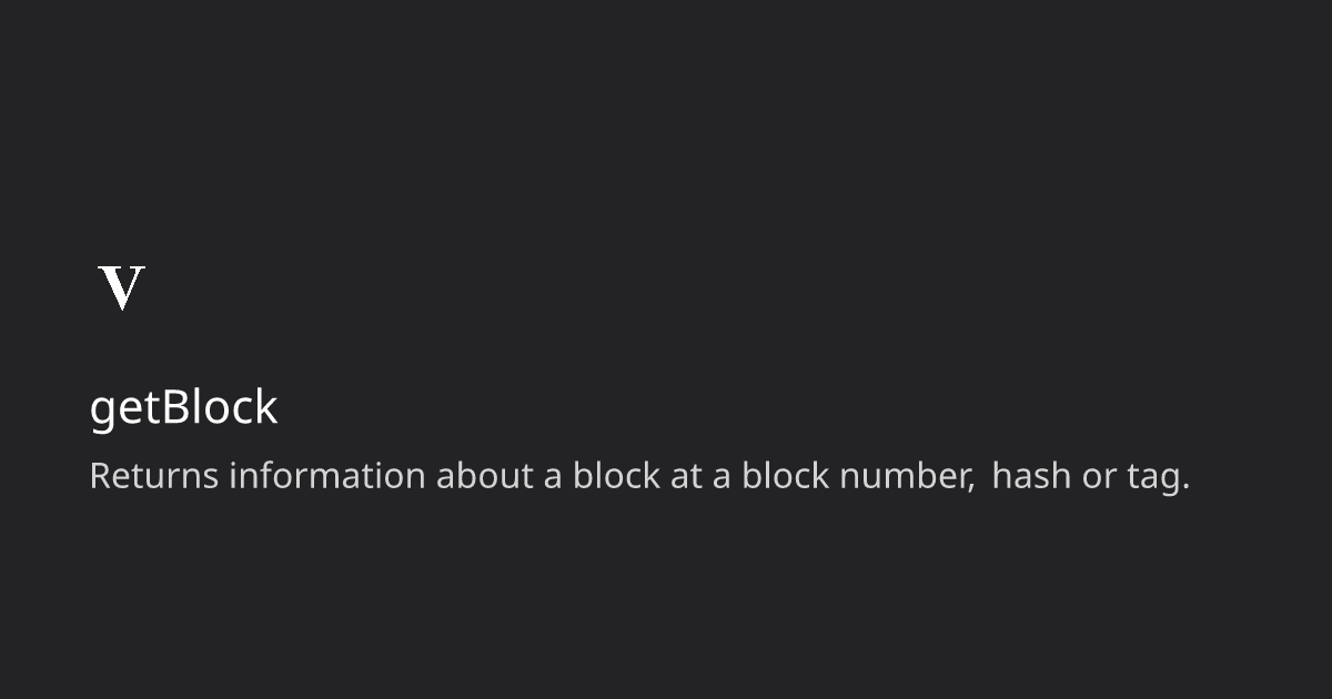 getBlock · Viem
