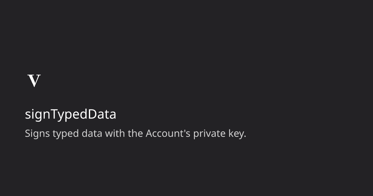 signTypedData · Viem