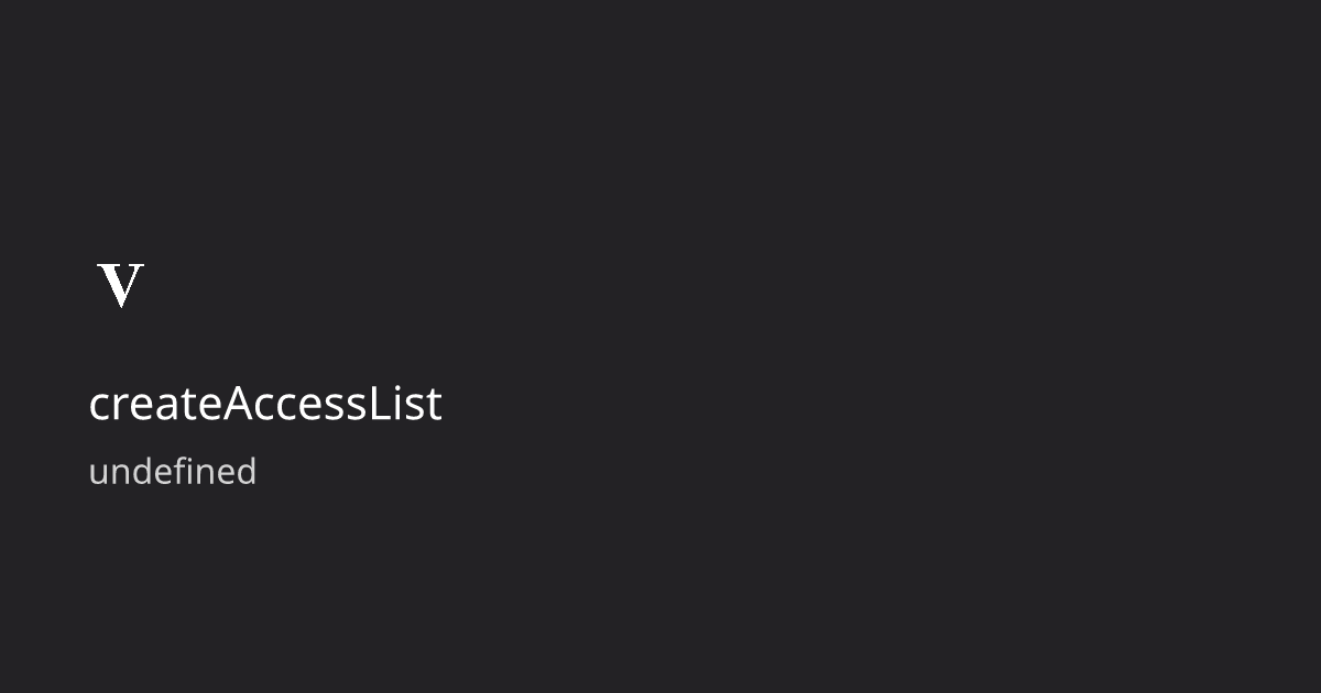 createAccessList · Viem