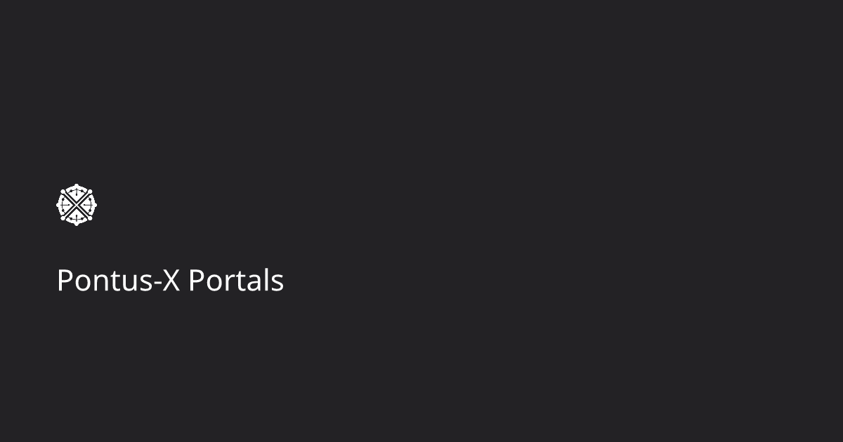Pontus-X Portals · Pontus-X Docs