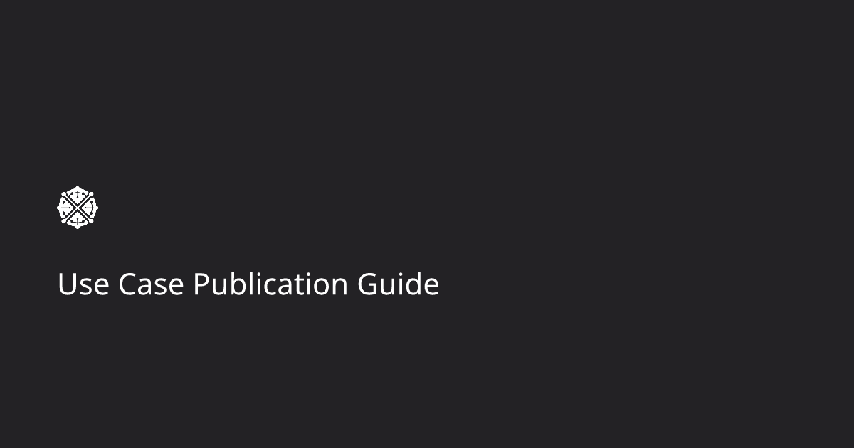 Use Case Publication Guide · Pontus-X Docs