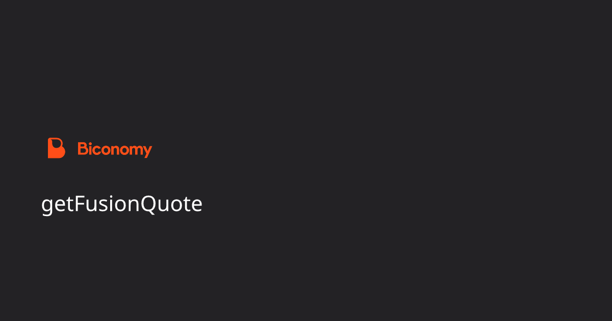 getFusionQuote | Biconomy Docs